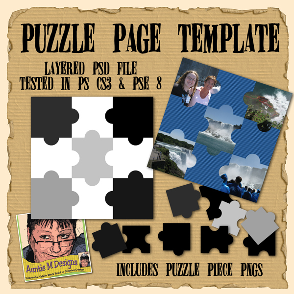 Auntie M Designs: Puzzle Page and Template