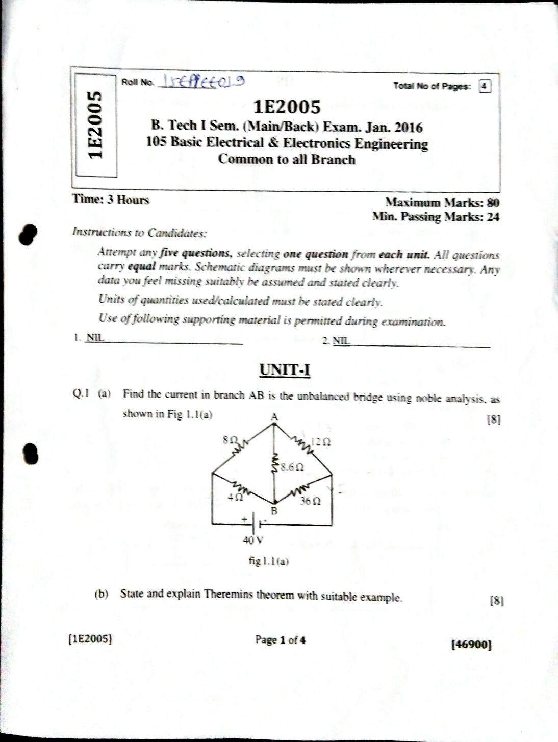 Last 5 years BEE Question Papers of RTU ~ SharmaGS