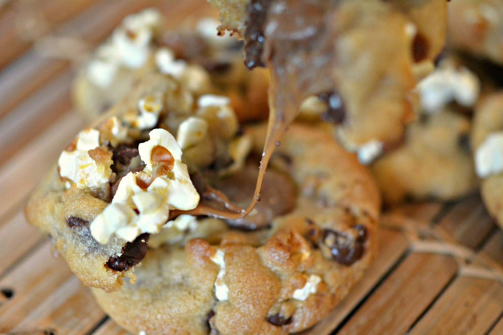 THE PERECT MOVIE NIGHT CHOCOLATE CHIP COOKIE...WITH POPCORN & MILK DUDS ...