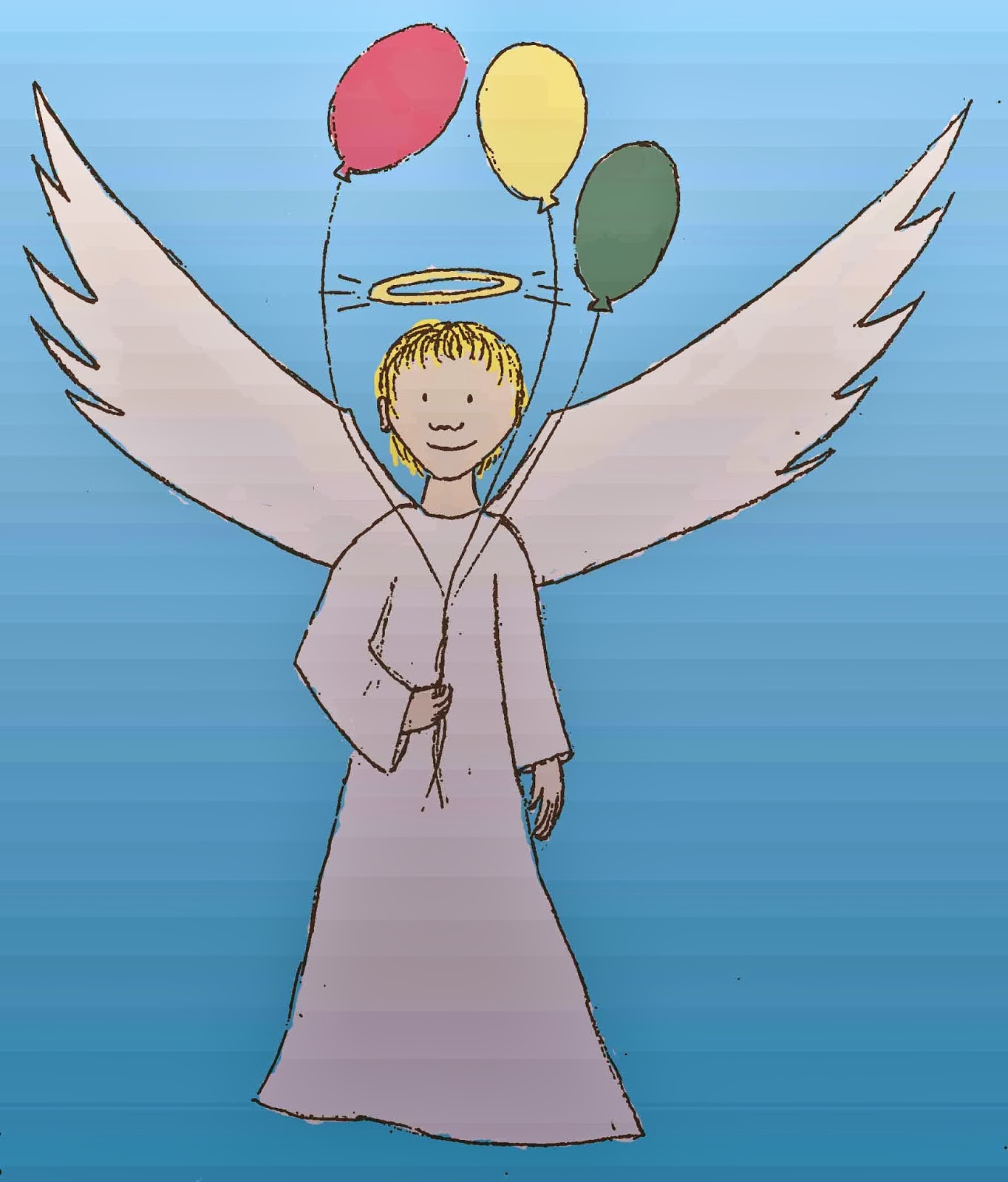 My Angels...: Angel With Balloons--in color!