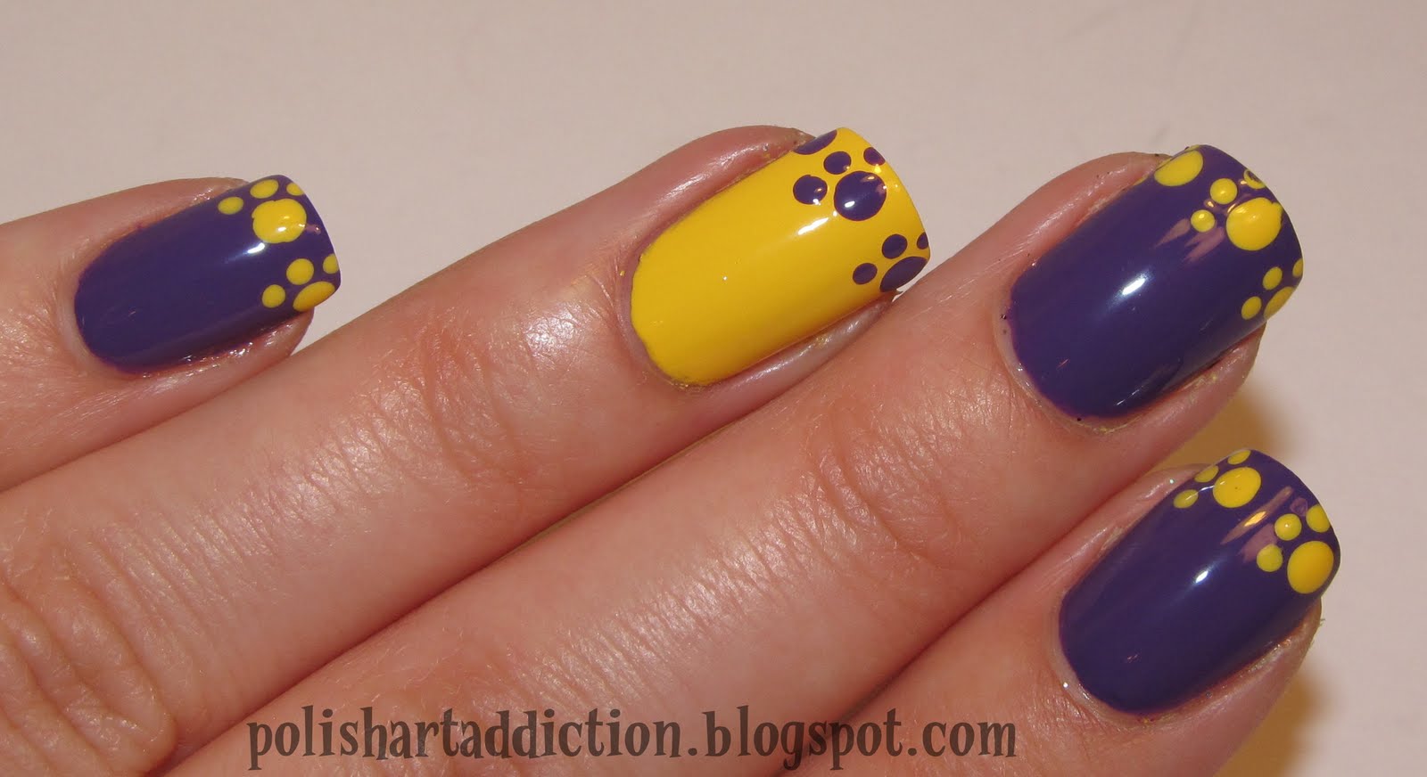 Go LSU! - Nail Art - Nail Polish