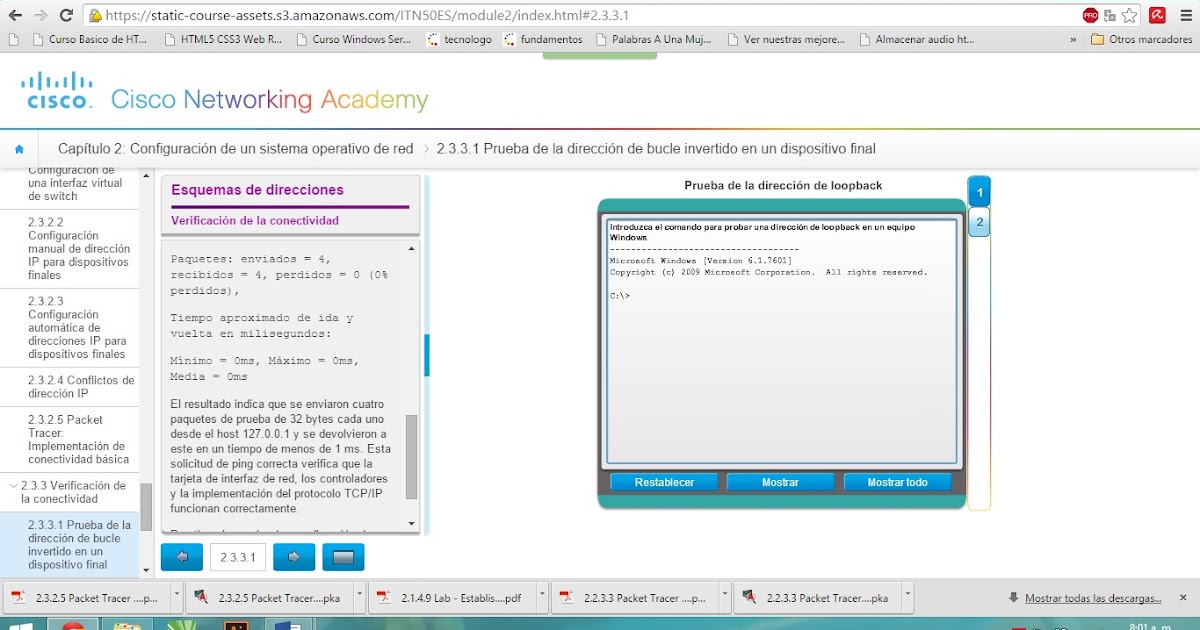 CISCO CCNA 1 v5.0: 2.3.3.1 Laboratorio