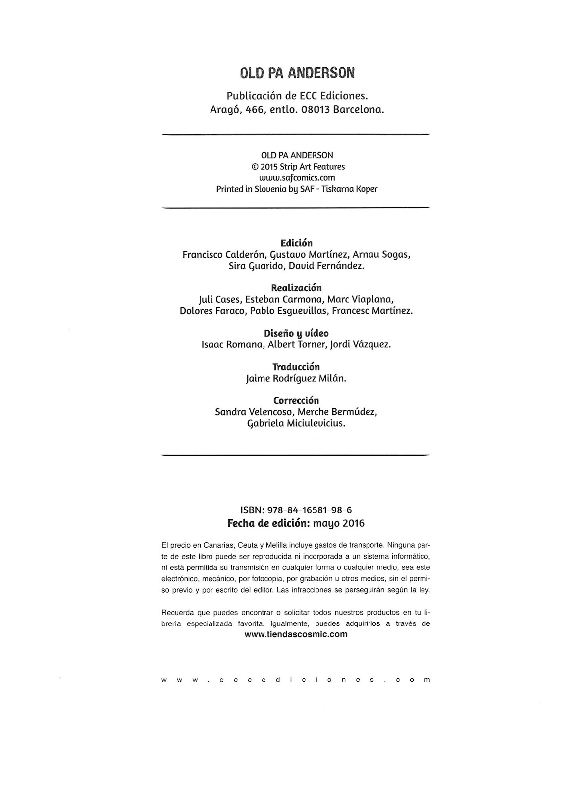 Galicia Comic: Old Pa Anderson