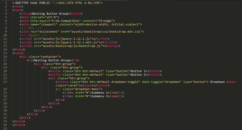 PENERAPAN NESTING STYLE BUTTON GROUP BOOTSTRAP - Budayakan Berbagi