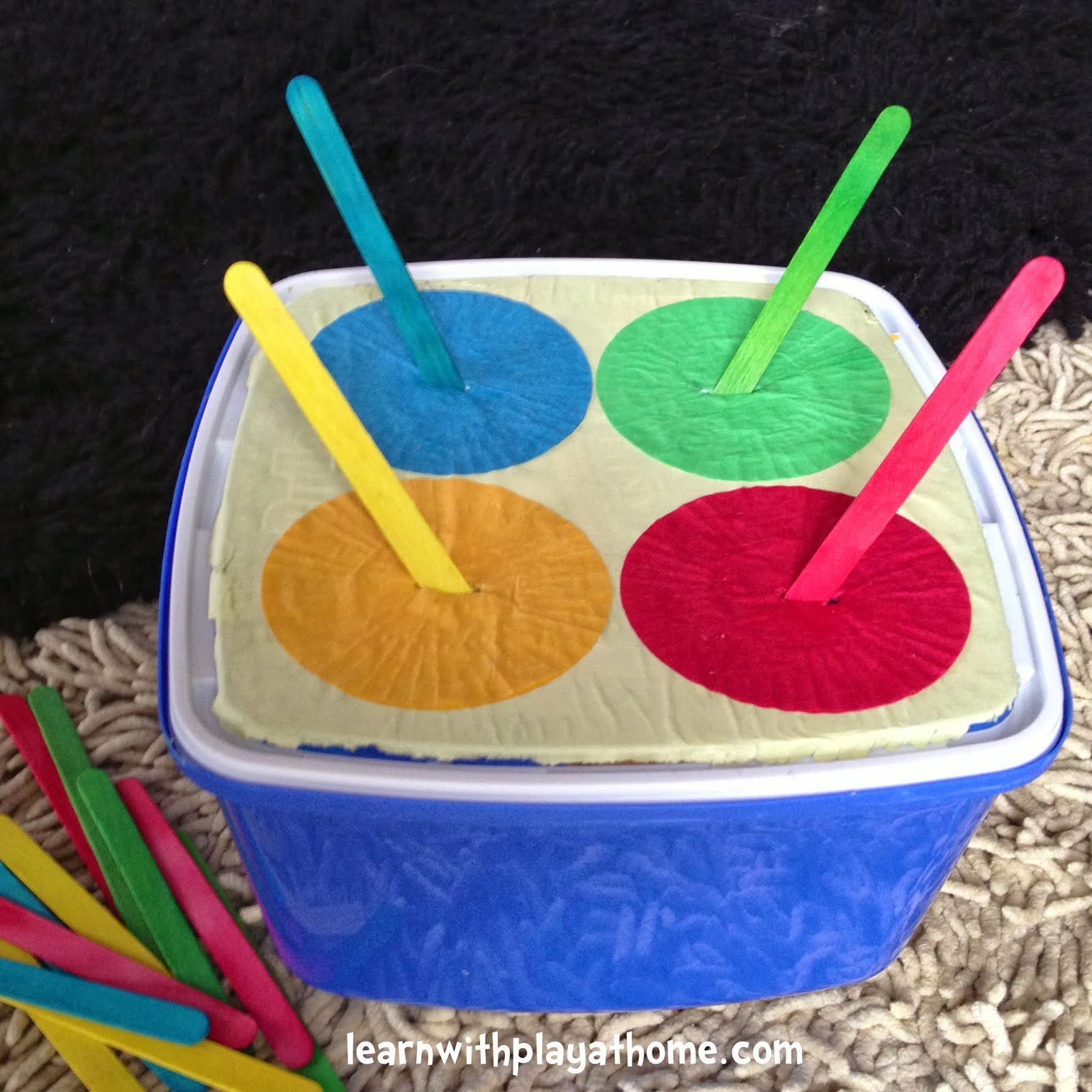 Learn with Play at Home: Simple DIY colour sorting and fine motor activity