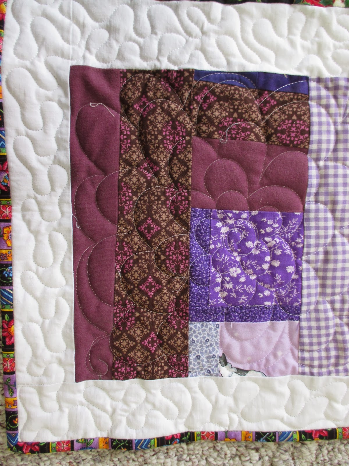 Down To Sew: Maddy's scrappy color blocks baby quilt