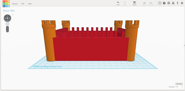 Grade 8A Digital Design Blog: Tinkercad Castle design