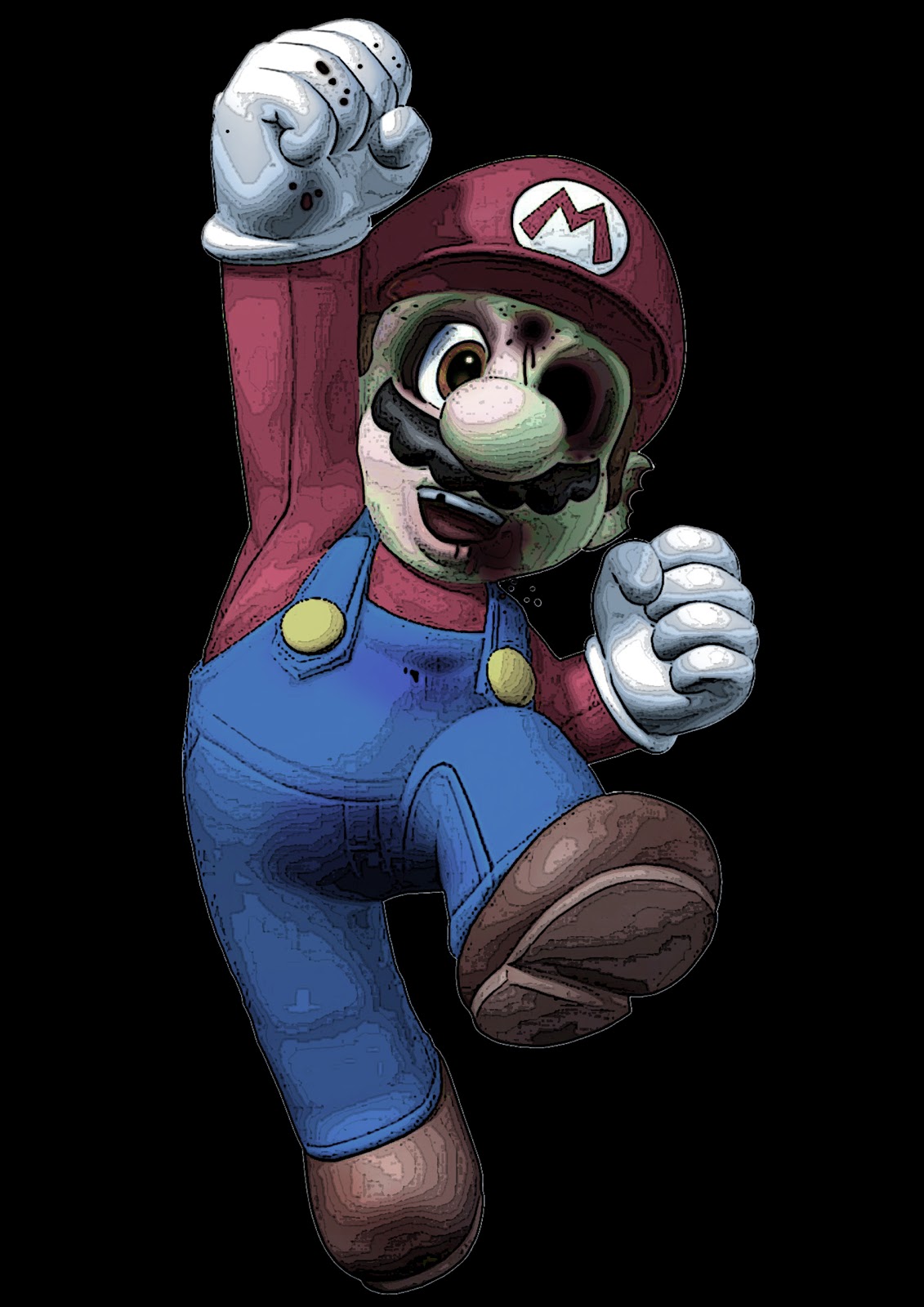 Britney Dahmer Art: T-Shirt design 06: Zombie Mario Bros.