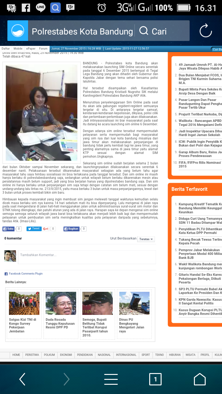 Launching Perpanjangan SIM Online Kota Bandung | Kawasan Handphone