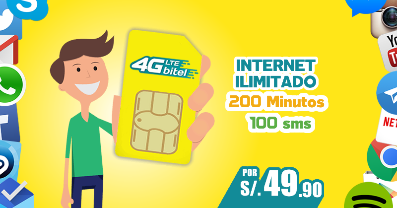 Chip Bitel: Internet ilimitado 3G y 4G LTE