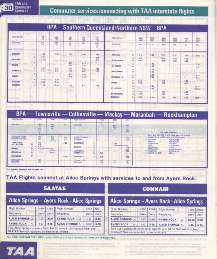 Airline memorabilia: TAA Trans Australia Airlines (1978)