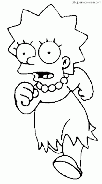 Dibujos Sin Colorear: Dibujos de Lisa Simpson (Los Simpsons) para Colorear
