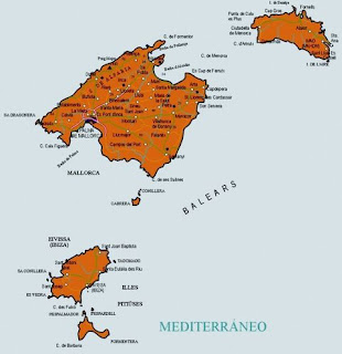 Mapa de las Islas Baleares Región