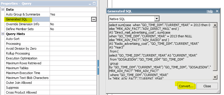 Cognos Nuggets: Did you know... you can change the sql of a query in report studio?