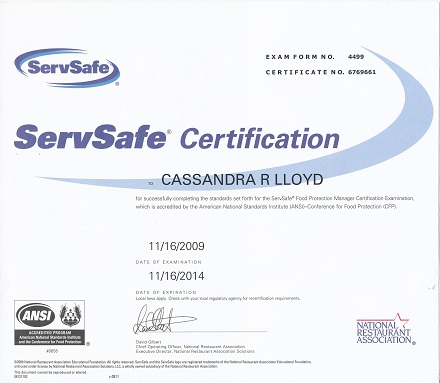 Cassandra Lloyd's Dietetic Portfolio: Accomplishments