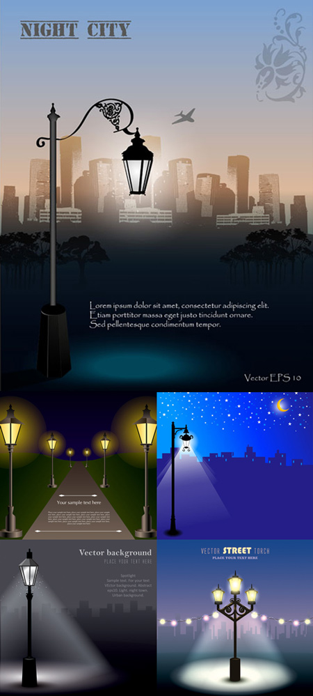 Quality Graphic Resources: Street Lamps and Night City