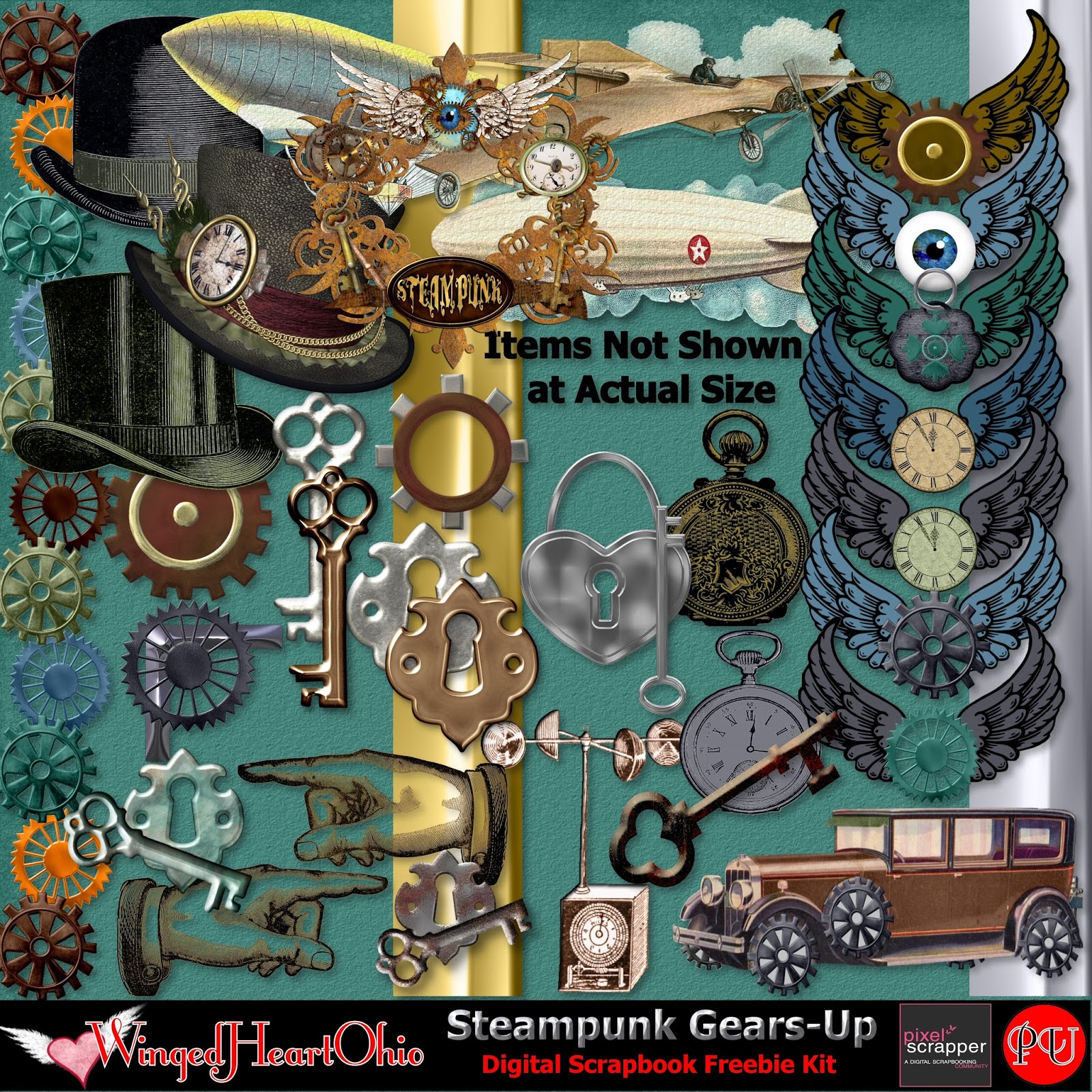 Winged Heart Ohio: Steampunk Gears-Up Freebie Kit