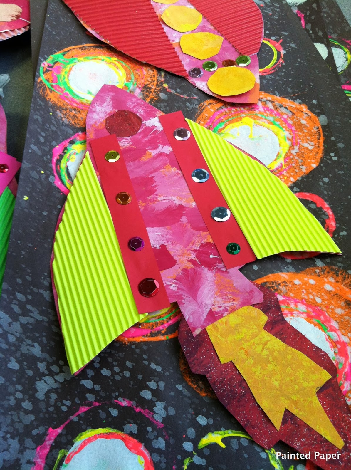 PAINTED PAPER: Retro Rockets