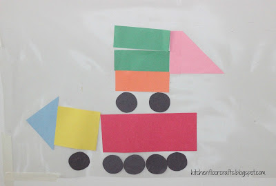 Kitchen Floor Crafts: TRUCK inspired Sticky Collage