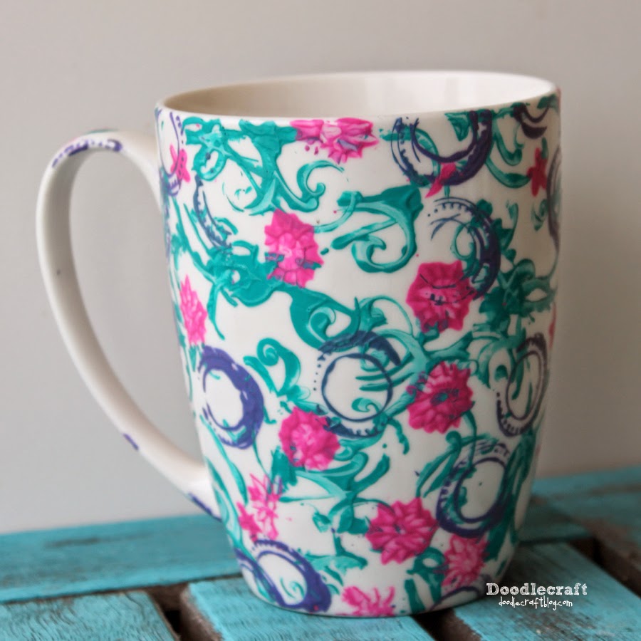 Enamel Painted Ceramic Mug!
