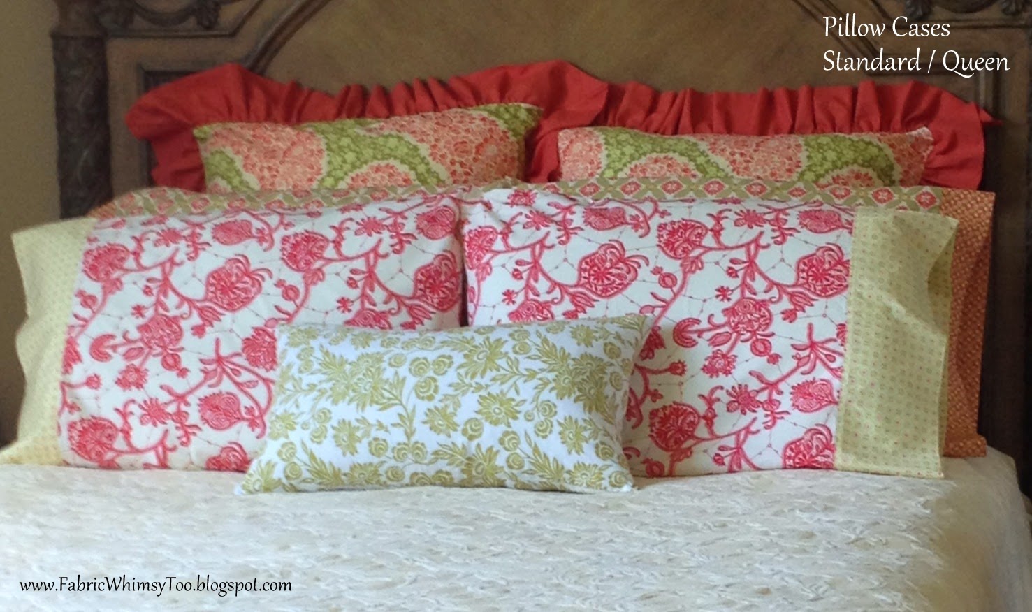 Fabric Whimsy Too!: Tutorial: Pillow Cases!