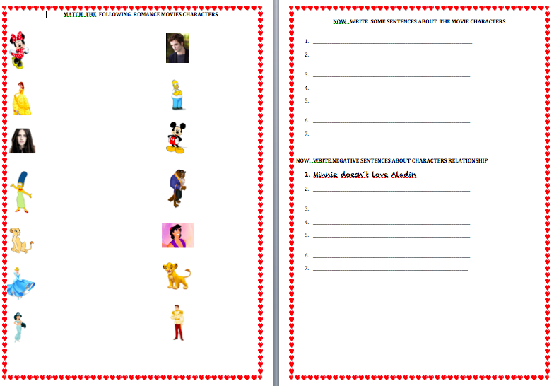 OUR ENGLISH CLASS Activities About Love our-english-class-activities-about-love