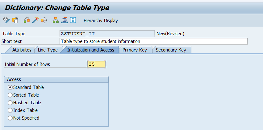 Programming for beginners: ABAP: Table Type