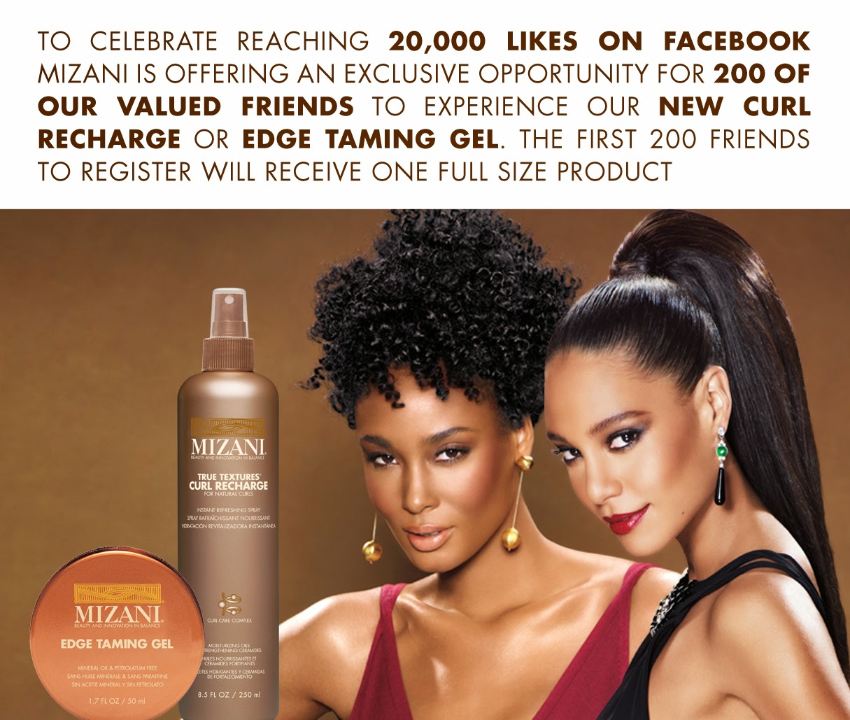Free Full Size Mizani Hair Care Edge Taming Gel or Curl Recharge Spray ...