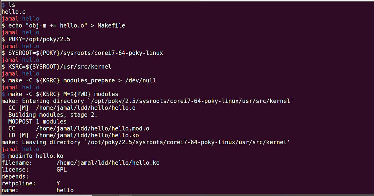 Steps to build out of tree kernel modules using Yocto SDK