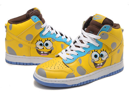 High Tops Nike SB Dunk : Nike Dunks Spongebob High Tops For Men Women Cheap