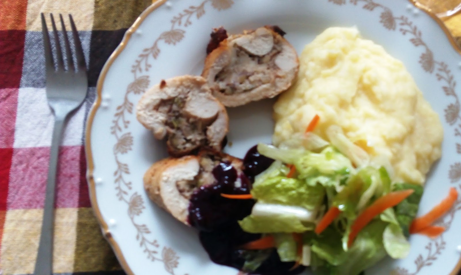 Kuracia roláda s gaštanovou plnkou