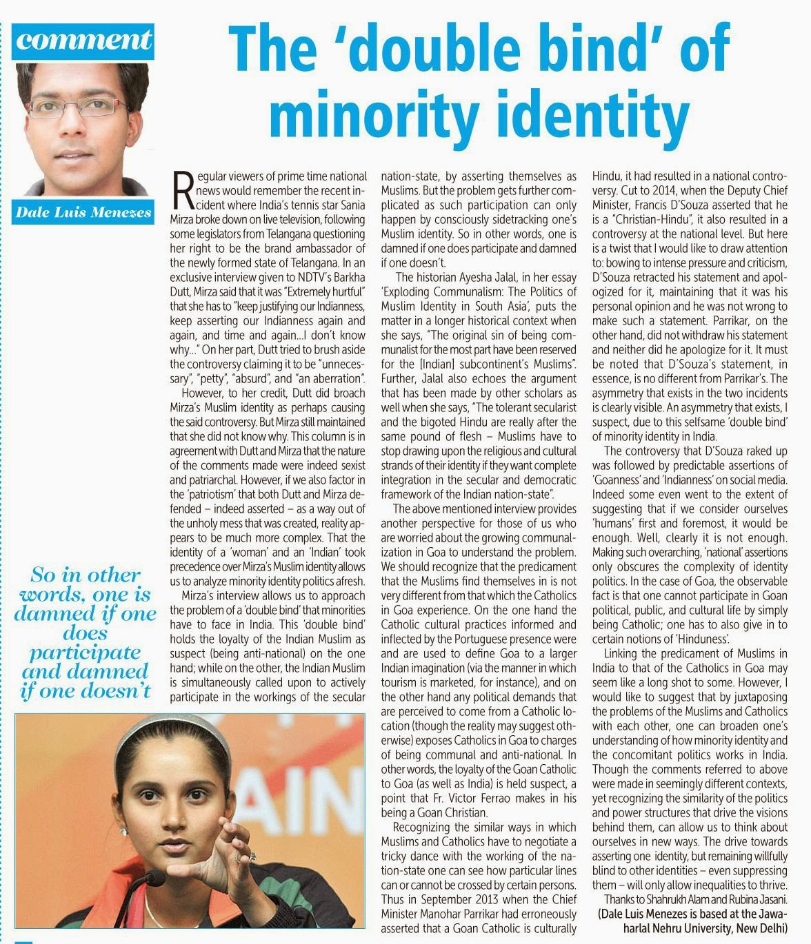 THE VALLEY OF WORDS: THE ‘DOUBLE BIND’ OF MINORITY IDENTITY