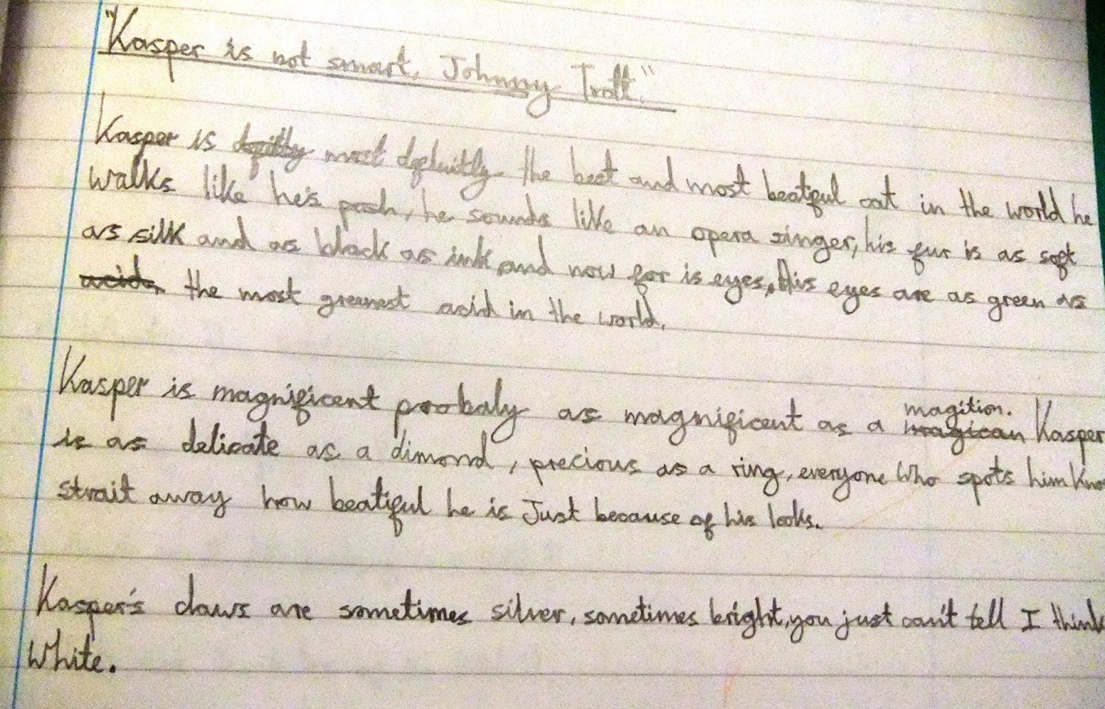 St. Clare's Class Blog: "Kaspar is not smart, Johnny Trott."