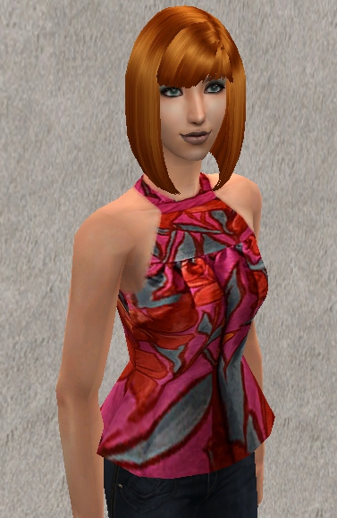 TheNinthWaveSims: The Sims 2 - Floral Magenta Top on a New Mesh