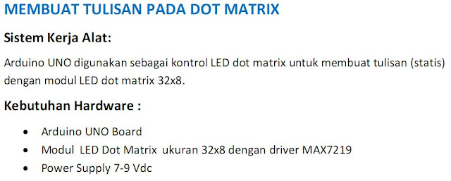 [Projek Arduino] Membuat Tulisan Pada Dot Matrix ~ ARDUINO Projek