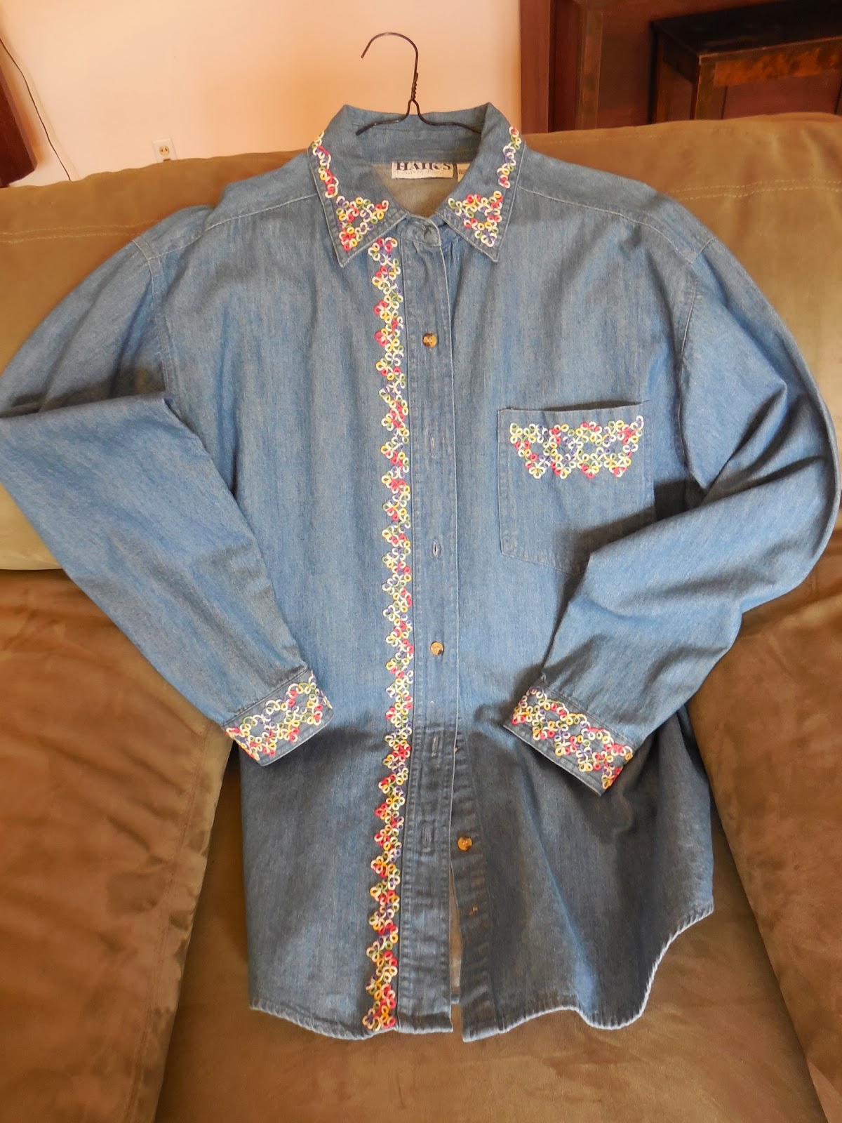 Tatting Embellished Denim Shirt–with Patterns | The ShuttleSmith