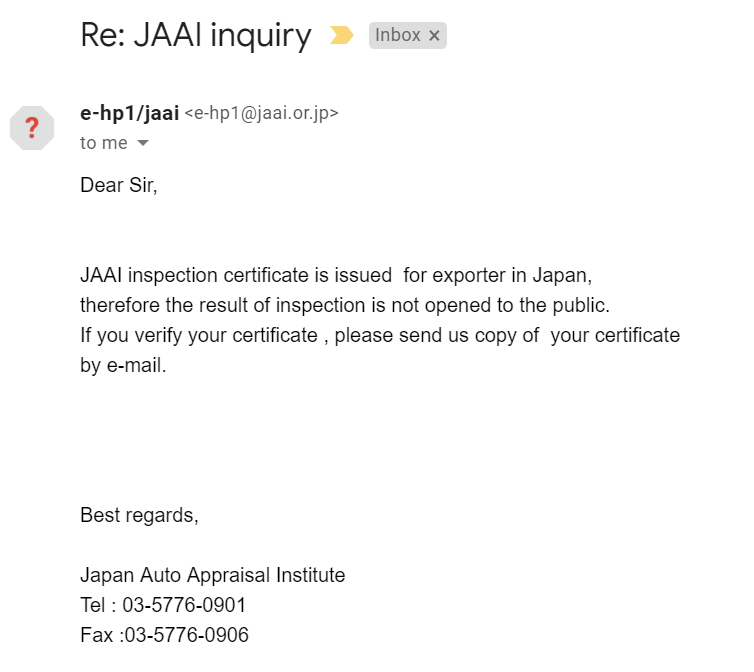 My View: Verifying JAAI and JEVIC car certificates in SriLanka