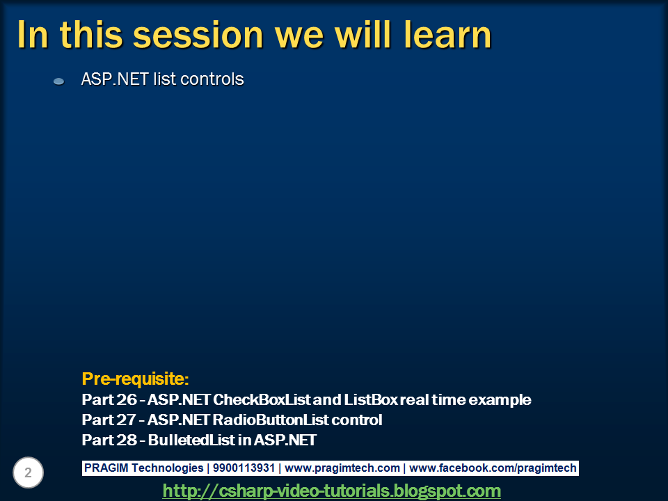 Sql Server Net And C Video Tutorial Part 29 List Controls In Aspnet