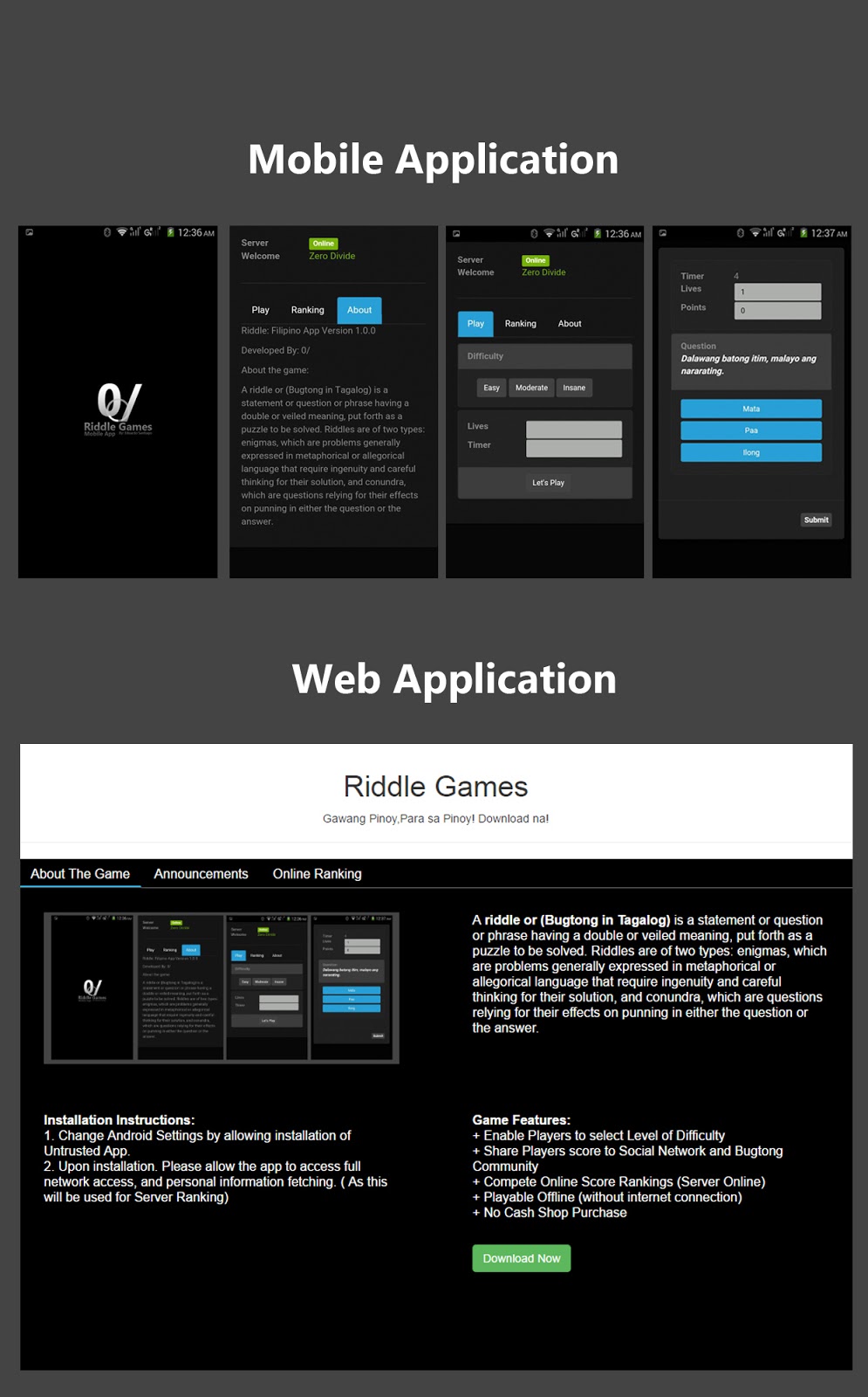 MIT Mobile Programming: Riddle Games