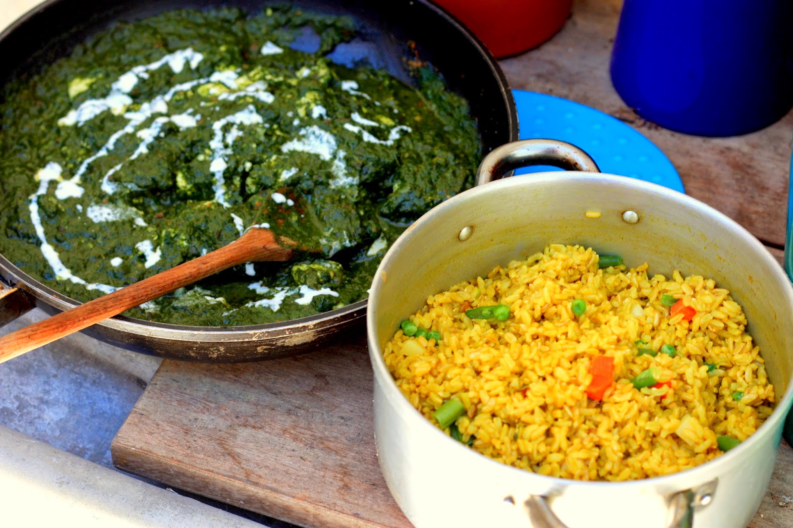Mangio da Sola: Palak Paneer, Pulao, and Roti