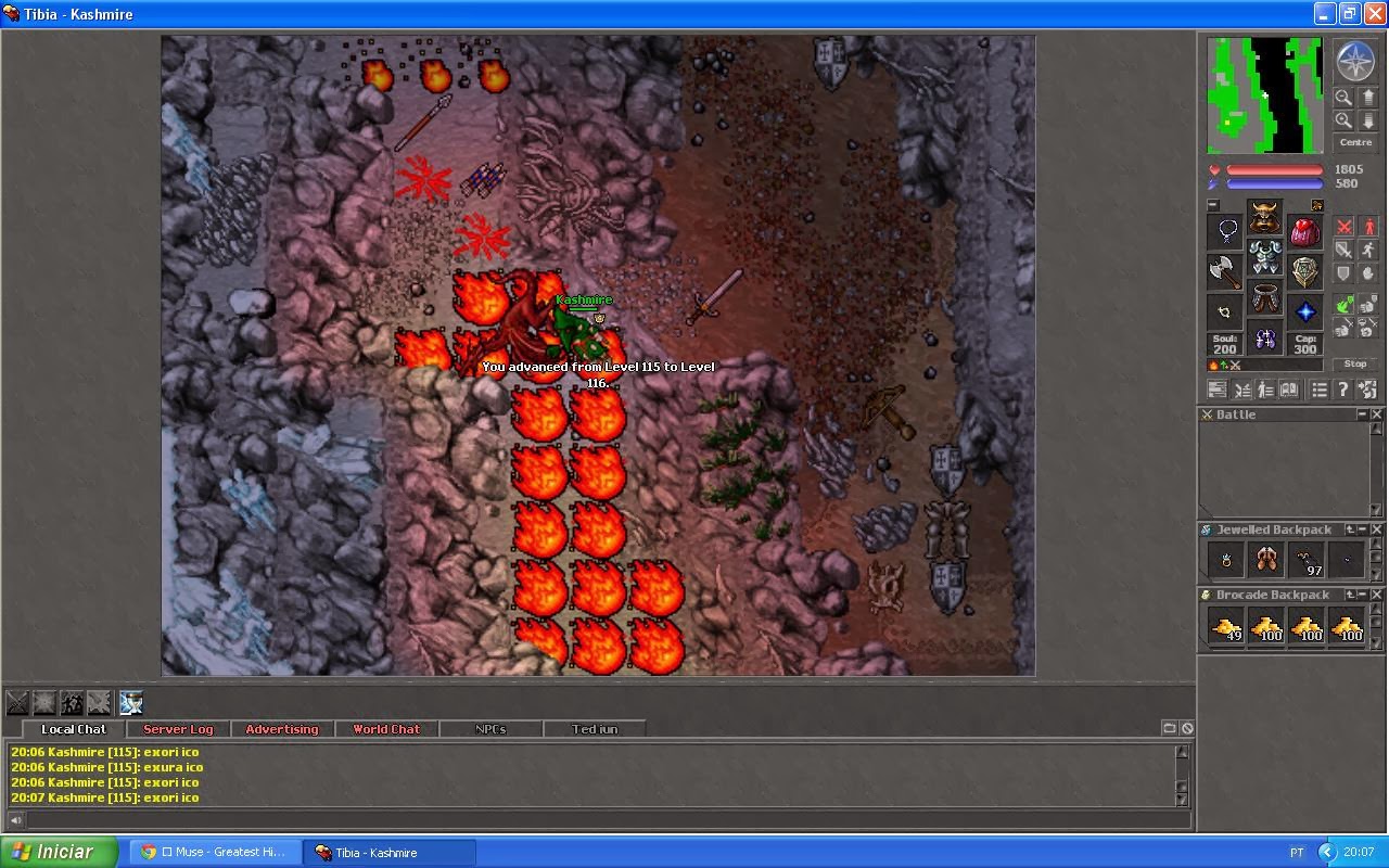 As melhores hunts do Tibia: Upando - level 111 ao 119