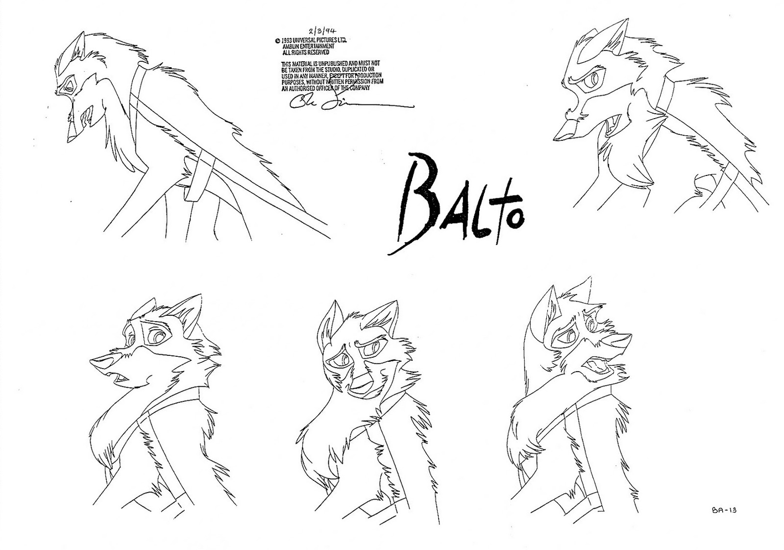 Cartoon Concept Design: CHARACTER DESIGN BALTO PART 2