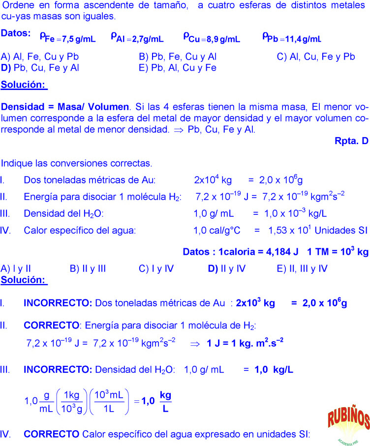 DENSIDAD EJERCICIOS RESUELTOS DE QUÍMICA PDF