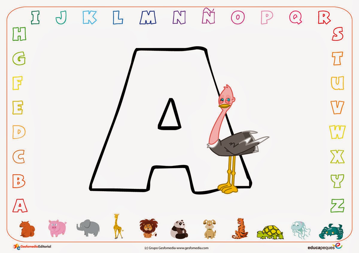 Iki milikili click: Abecedario de Animales para Colorear
