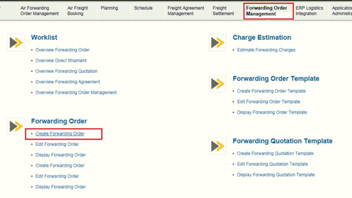 karatejb: [SAP TM] 07. Create Forwarding order