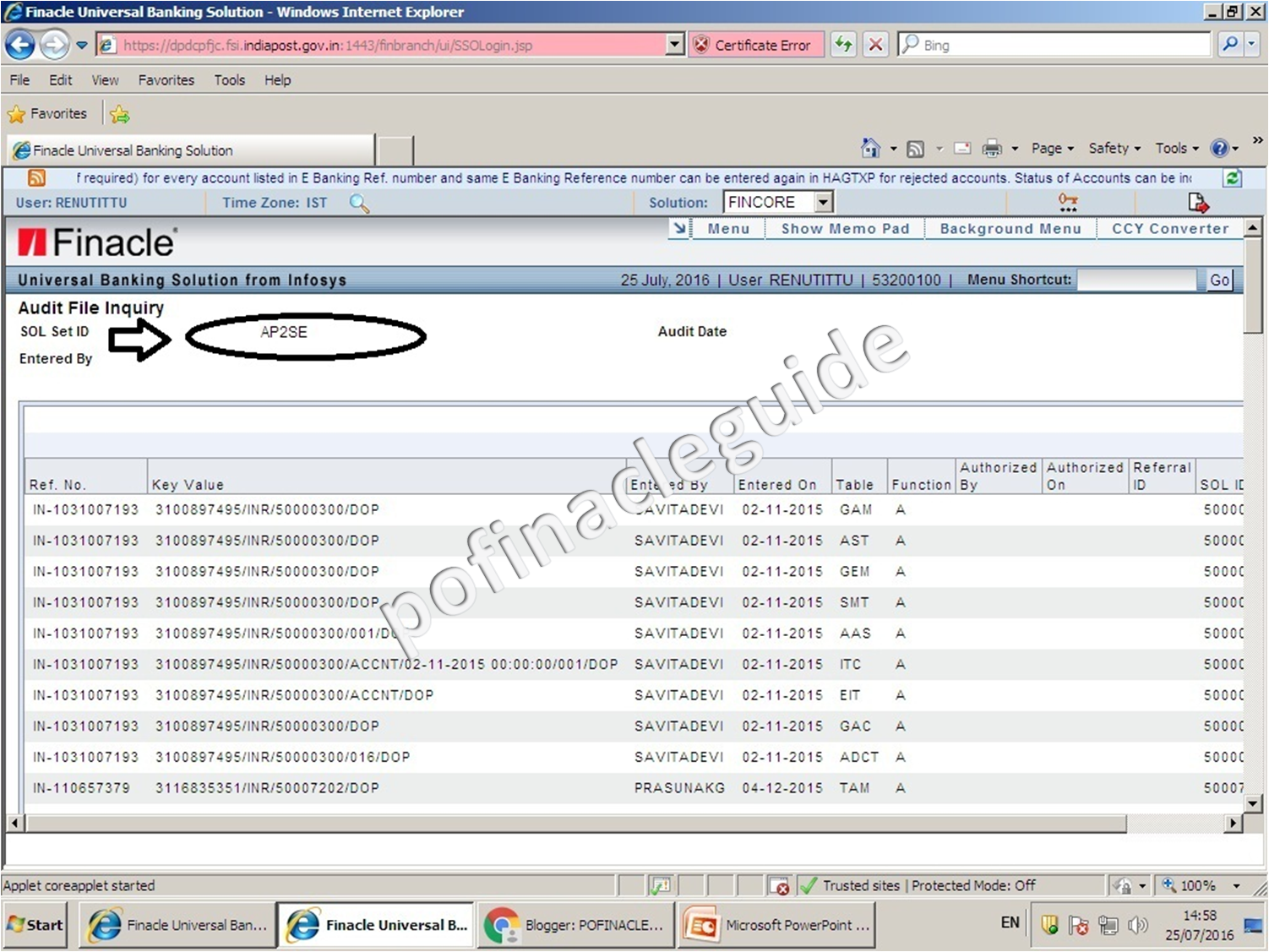 Procedure to trace the unverified accounts using the menu HAFI in DOP ...