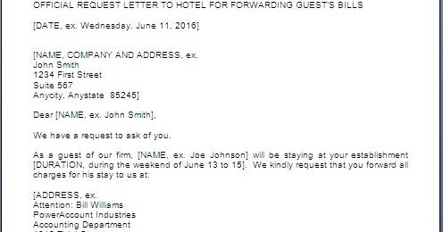 Bill Request Letter Format