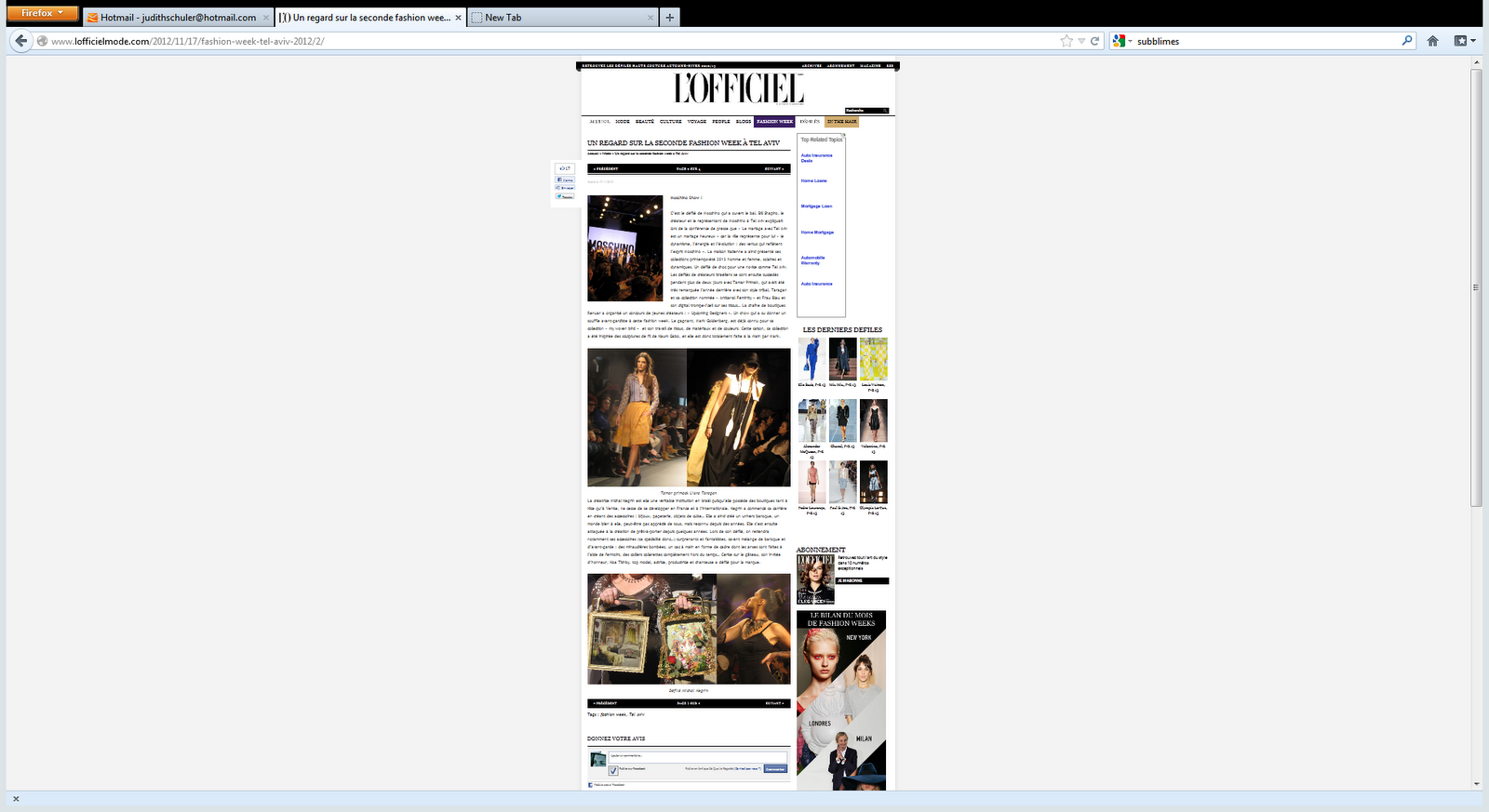 Ce Que Je Regarde: Compte-Rendu de la Fashion Week TLV ? Sur L'Officiel ...