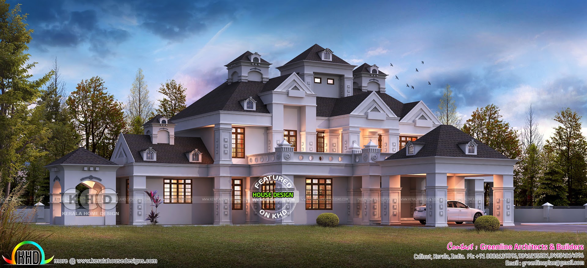 800 square yards luxury Colonial villa plan - Kerala Home Design and ...