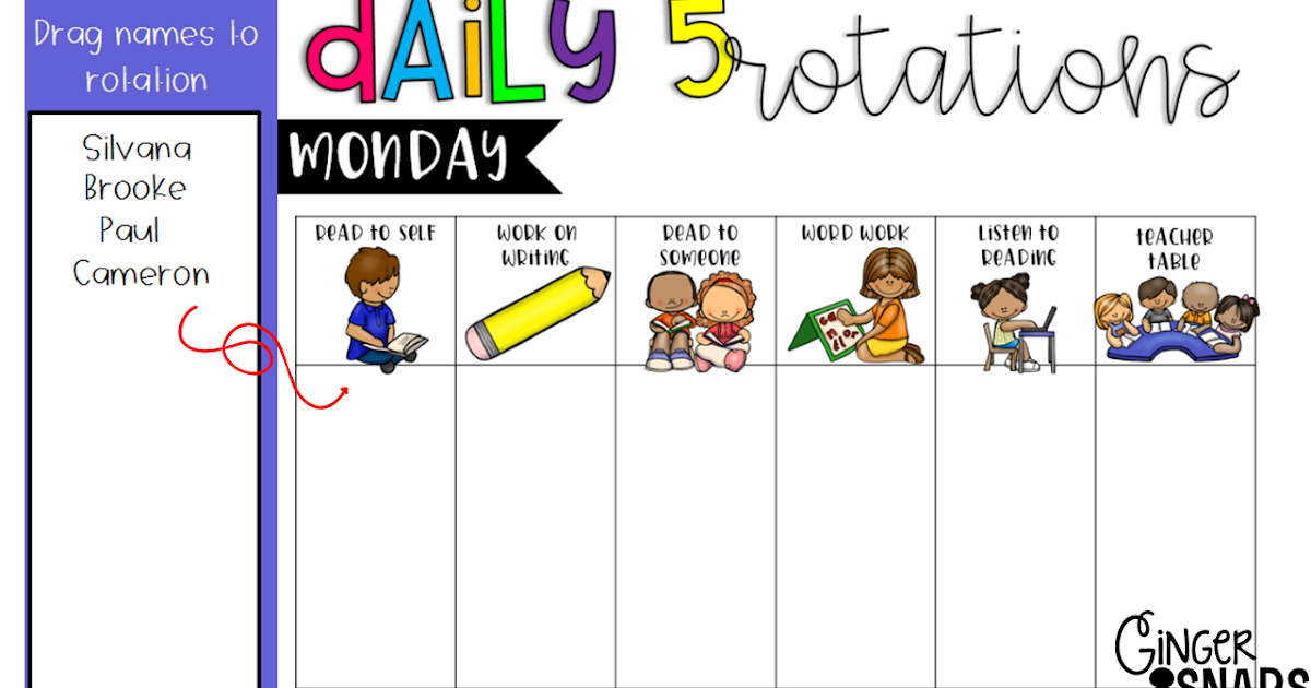Ginger Snaps: Daily 5 Rotation Chart {Freebie}